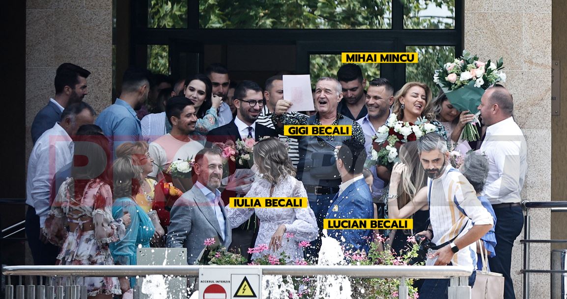 Imagini senzaționale cu Gigi Becali de la cununia civilă a lui Lucian ...