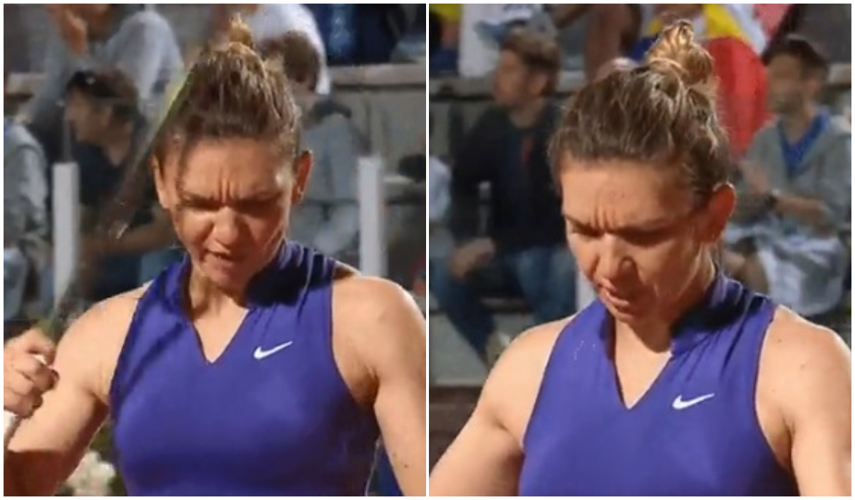 Momente de necrezut la meciul Simonei Halep: și-a dat cu racheta în cap!
