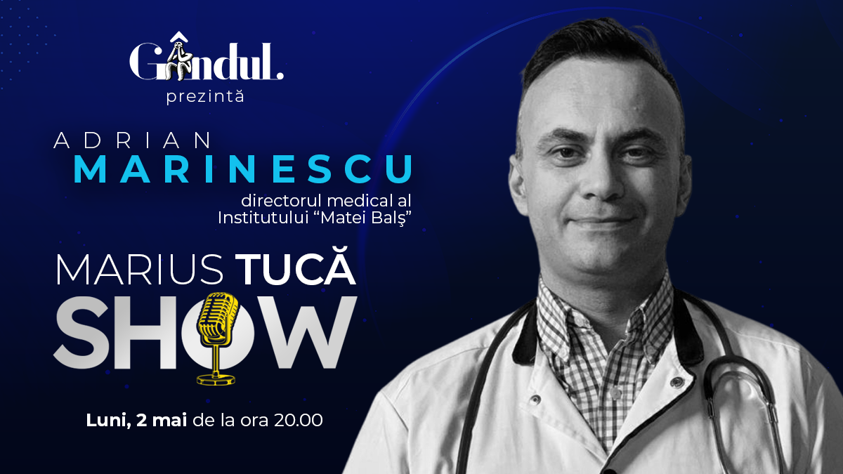 Marius Tucă Show începe luni, 2 mai, de la ora 20.00, live pe gandul.ro ...