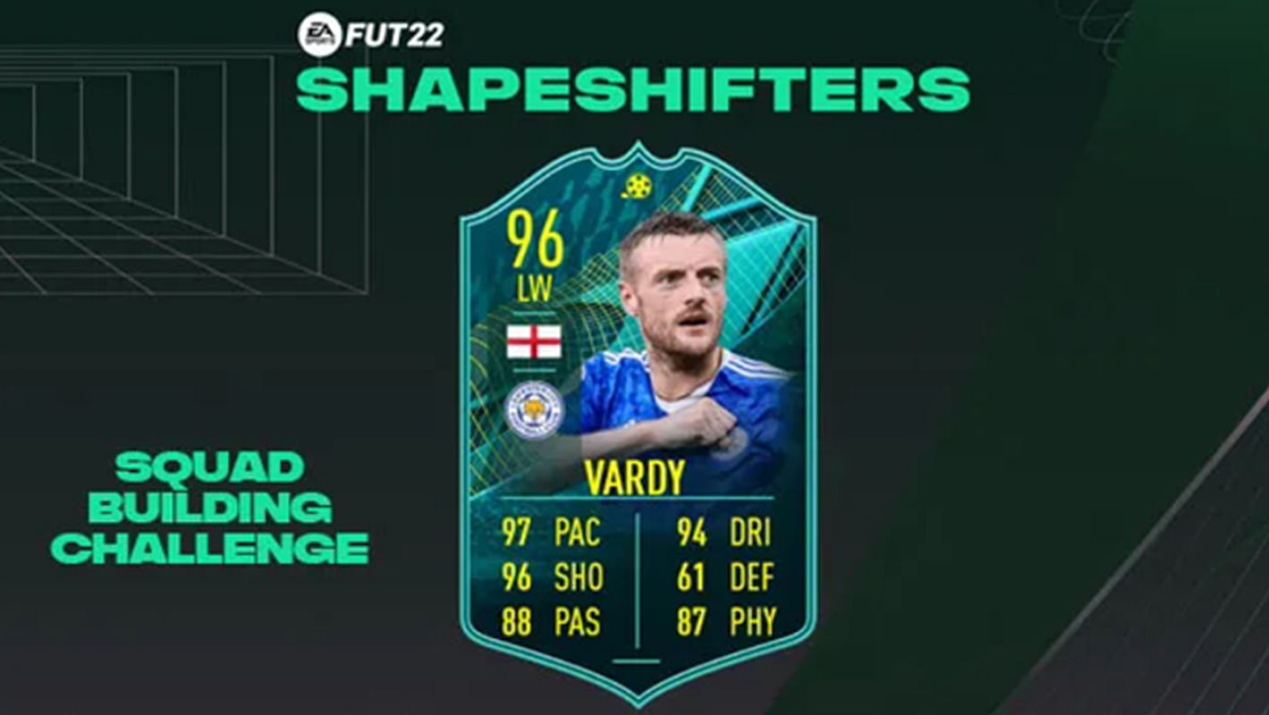 Jamie Vardy în FIFA 22 dar pe poziția de atacant de bandă stânga