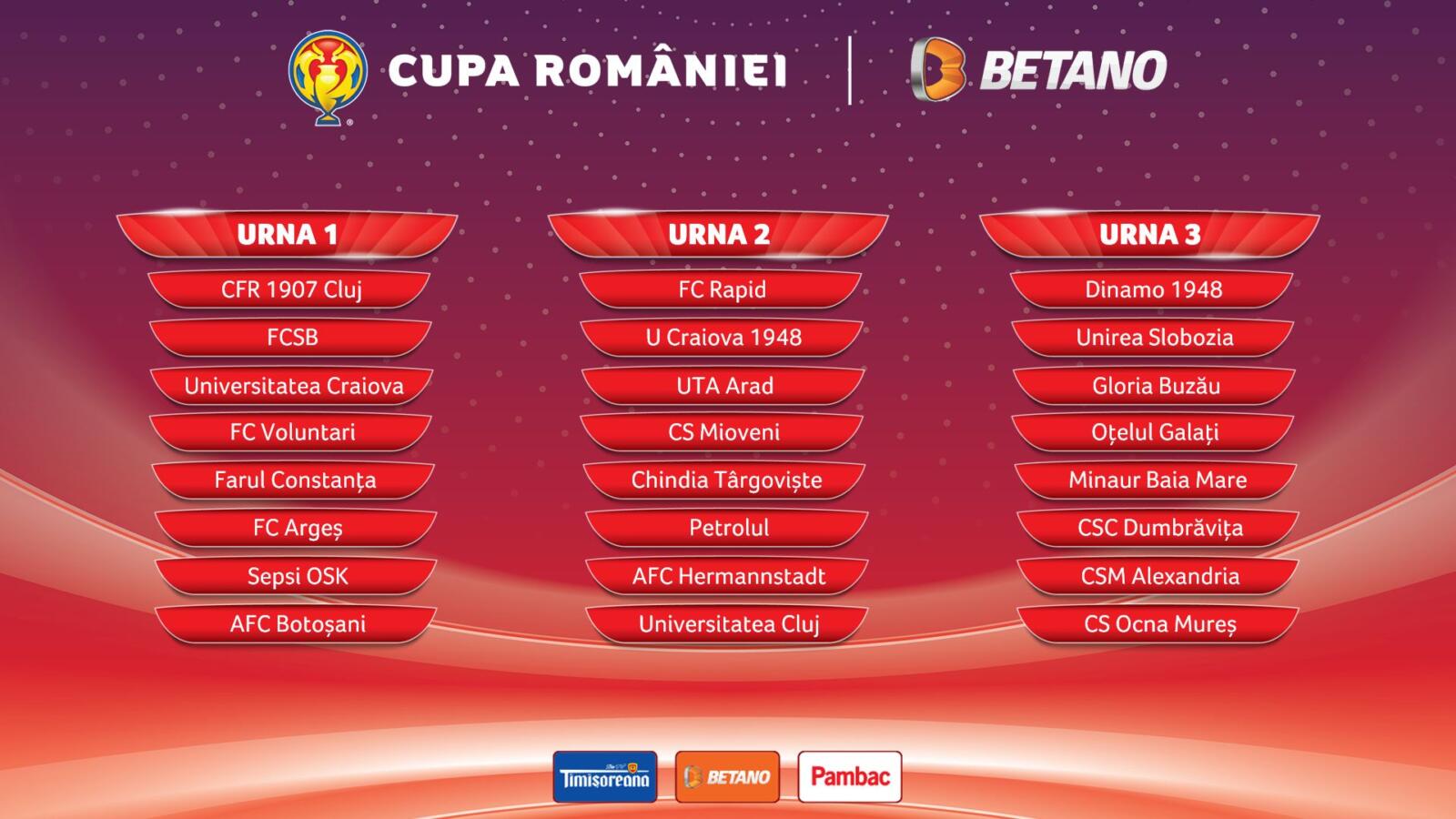 Se stabilesc grupele Cupei României