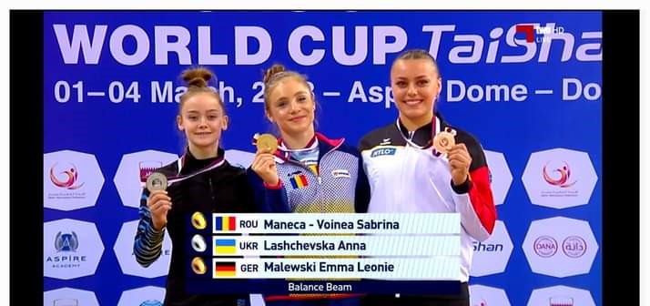 Sabrina Voinea intră în istoria României la doar 15 ani! Gimnasta a câștigat medalia de aur la ...