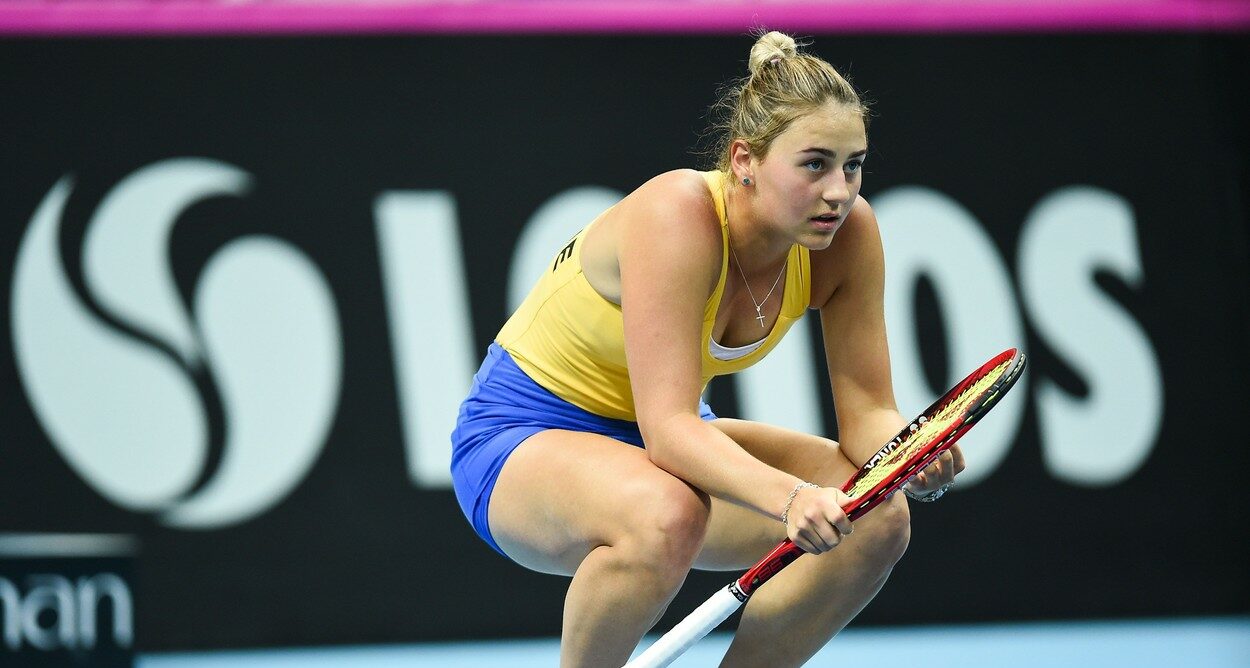 Marta Kostyuk nu s-a putut abține la intonarea imnului Ucrainei