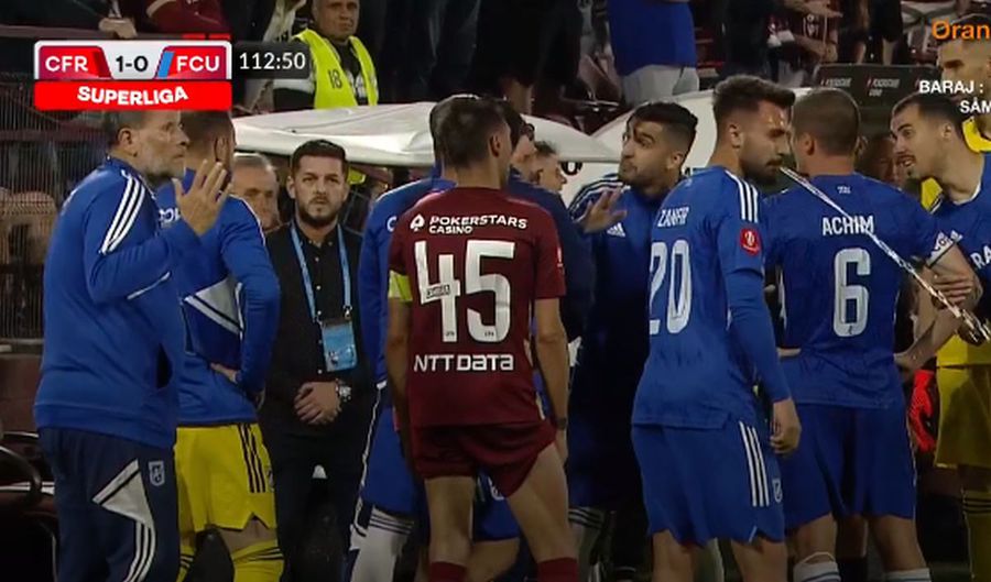 Moment incredibil în timpul meciului CFR Cluj - FC U Craiova