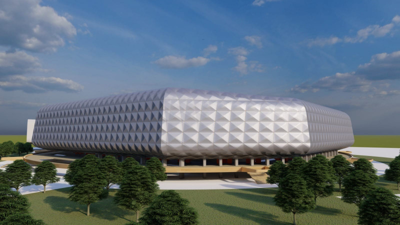 Noi imagini cu stadionul de 130 de milioane de euro din România