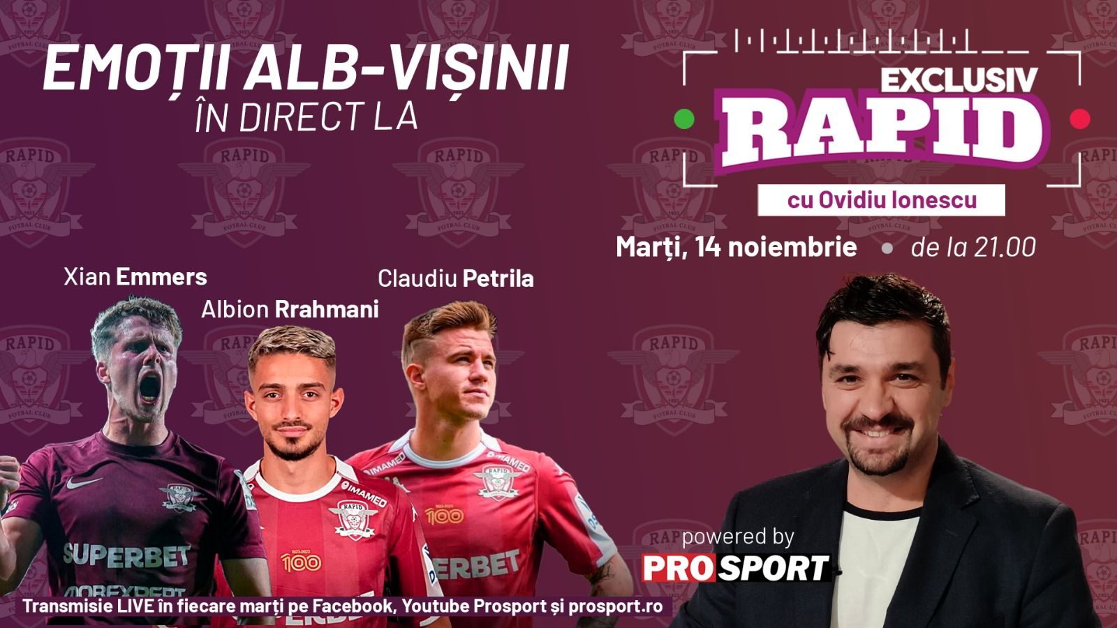 Albion Rrahmani, Xian Eemers și Claudiu Petrila la EXCLUSIV RAPID