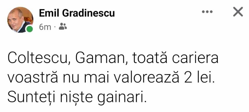 Emil Grădinescu i-a jignit pe arbitrii Colțescu și Găman, care au ...