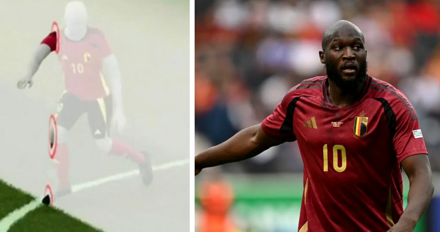 Imaginea de la VAR, în care doar „unghiile” lui Lukaku sunt în ofsaid ...