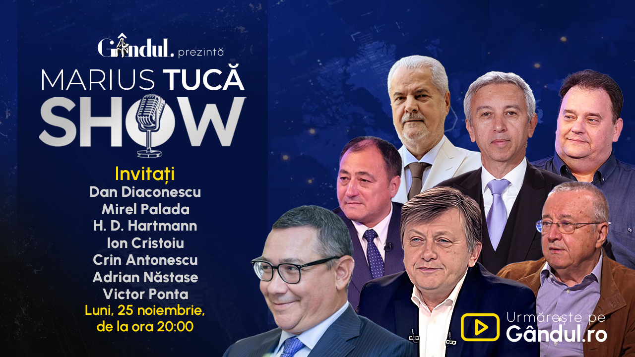 Marius Tucă Show începe luni, 25 noiembrie, de la ora 20.00, live pe ...