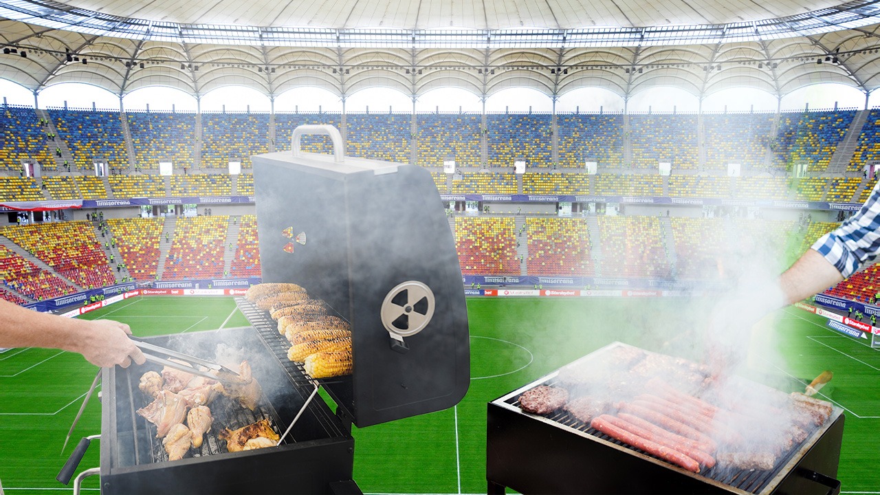 Cel mai important stadion al țării se transformă într-un uriaş grătar ...