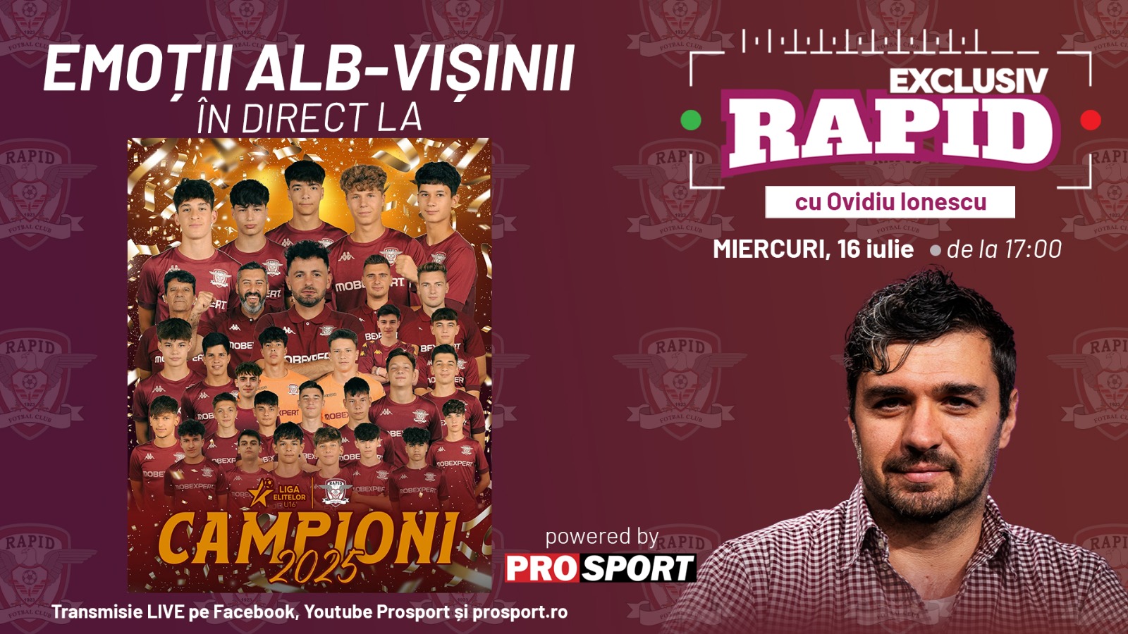 „EXCLUSIV RAPID” - alături de campionii Rapidului. Vă așteptăm alături ...