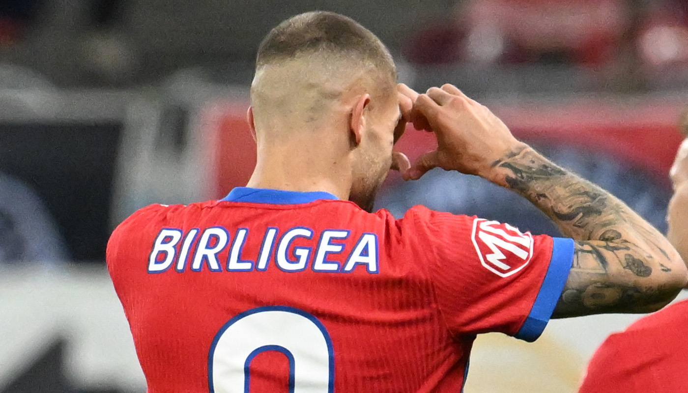 Daniel Bîrligea s-a descătușat după golul superb din FCSB - UTA 4-0