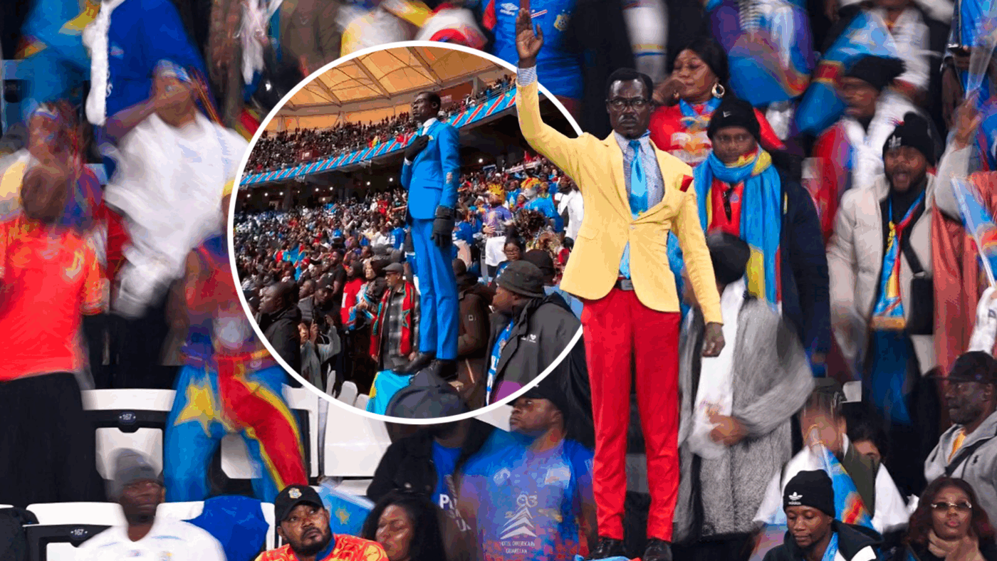 Cel mai „nebun” suporter de la Cupa Africii stă ca o statuie tot meciul ...